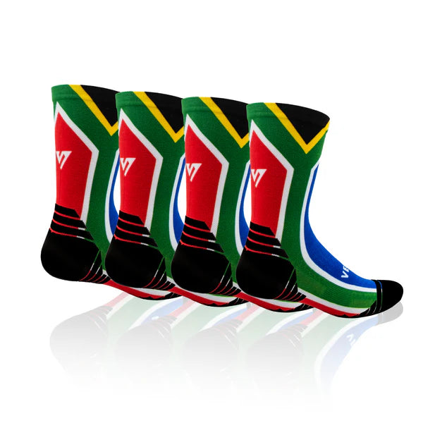 South Africa Flag Active Crew Socks Bundle (4 Pack) – Versus Socks UK